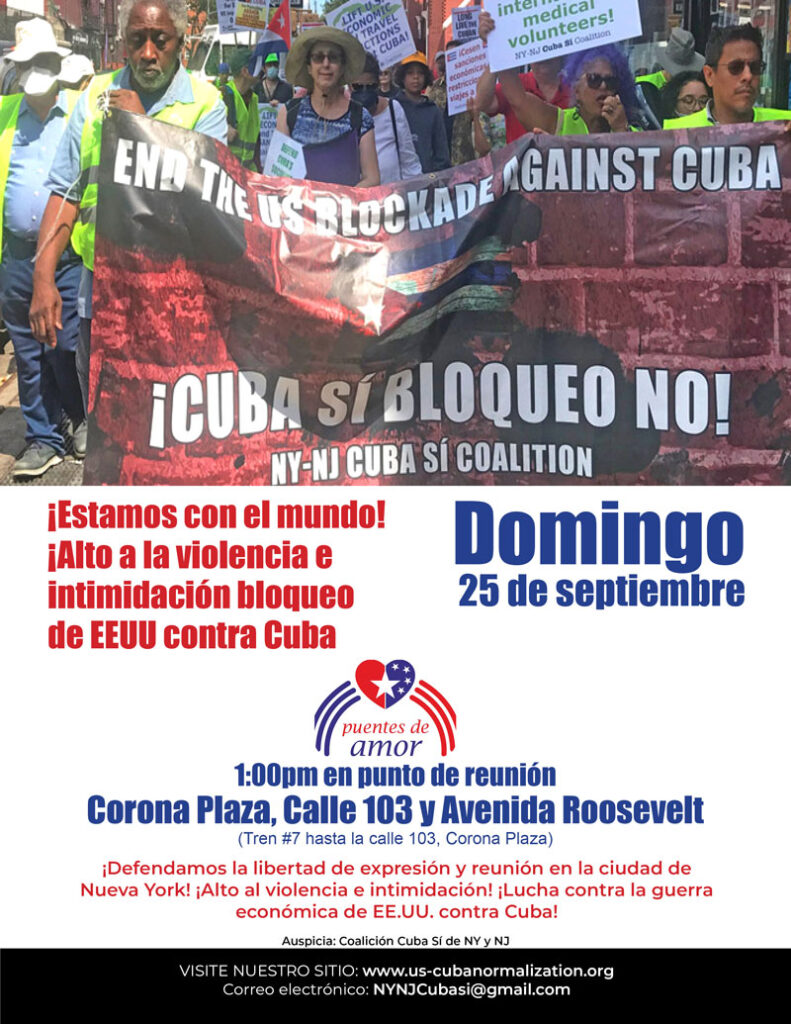 We Stand with the World! End the Illegal US Blockade Against Cuba ...